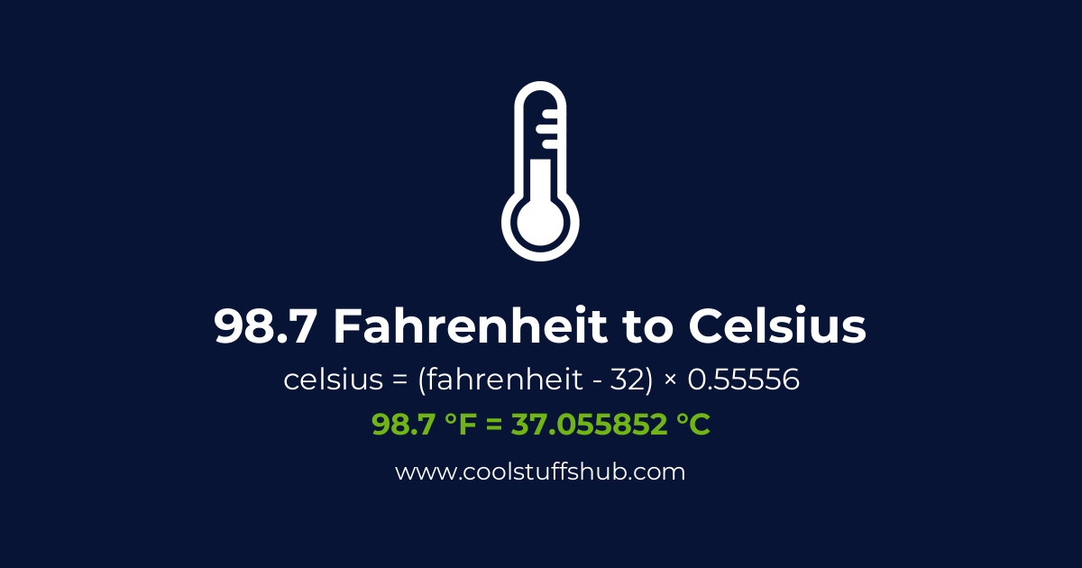 Convert 98.7 fahrenheit to celsius (98.7 °F to °C conversion)