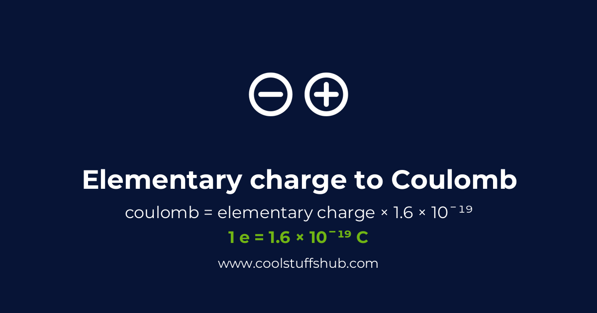 Elementary charge to coulomb conversion (e to C)