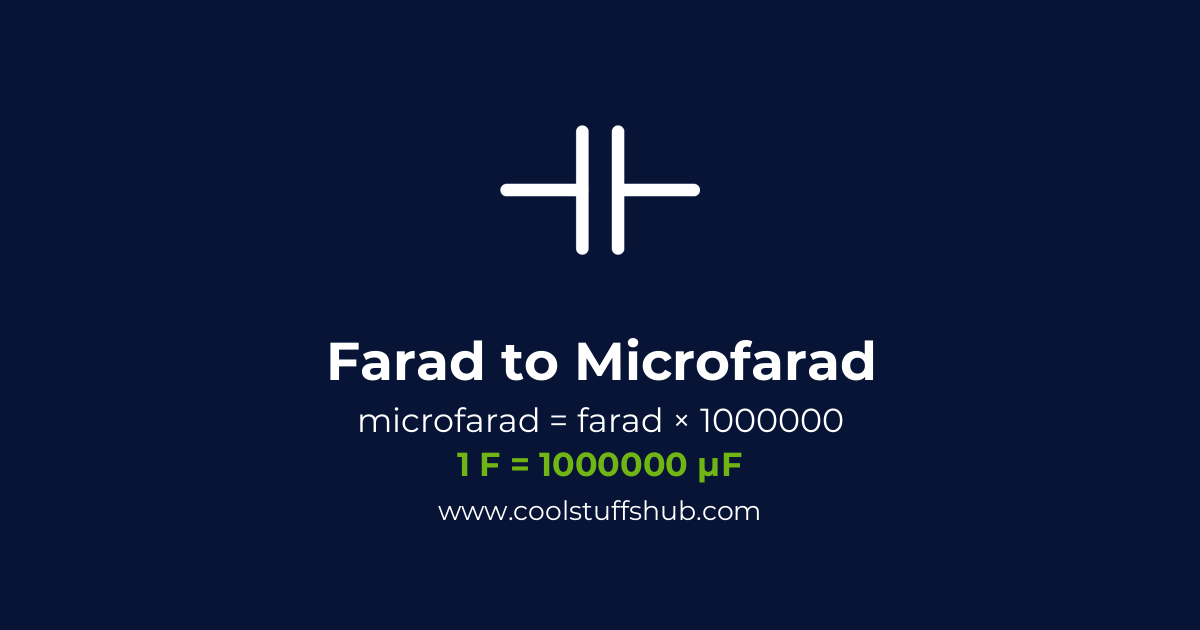 Convert farad to microfarad (F to µF conversion)