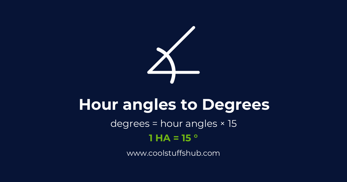 Convert hour angles to degrees (HA to ° conversion)