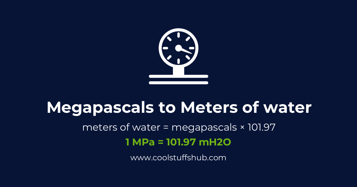 Convert Megapascals To Meters Of Water MPa To MH2O Conversion Convert Megapascals To Meters Of Water MPa To MH2O Conversion