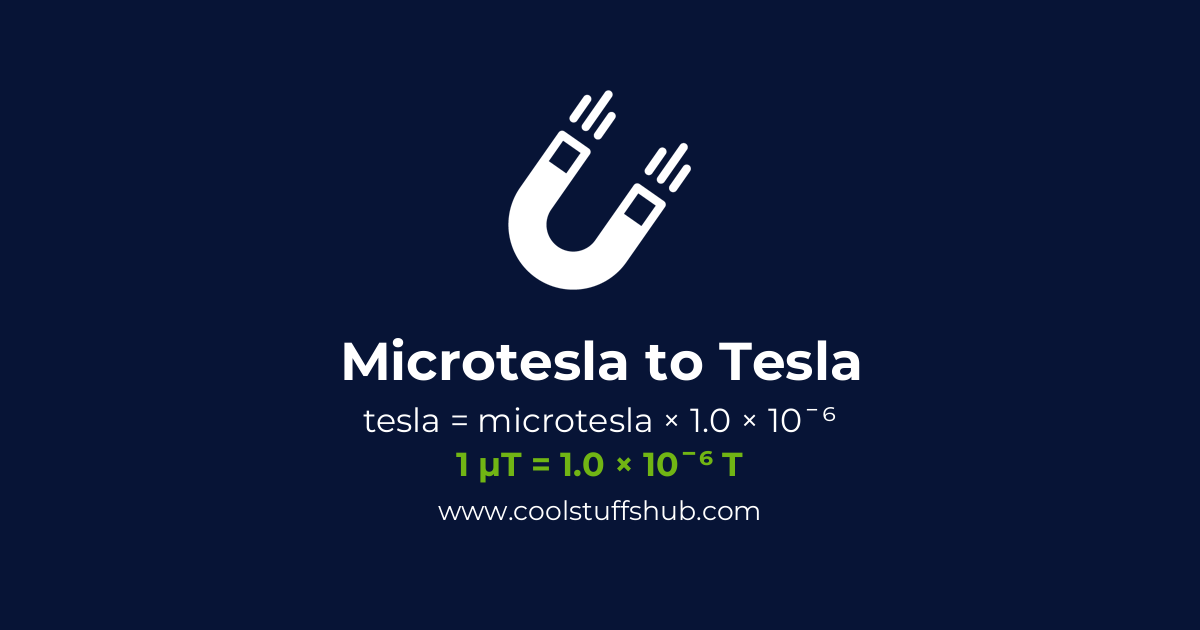 Microtesla to tesla conversion (µT to T)