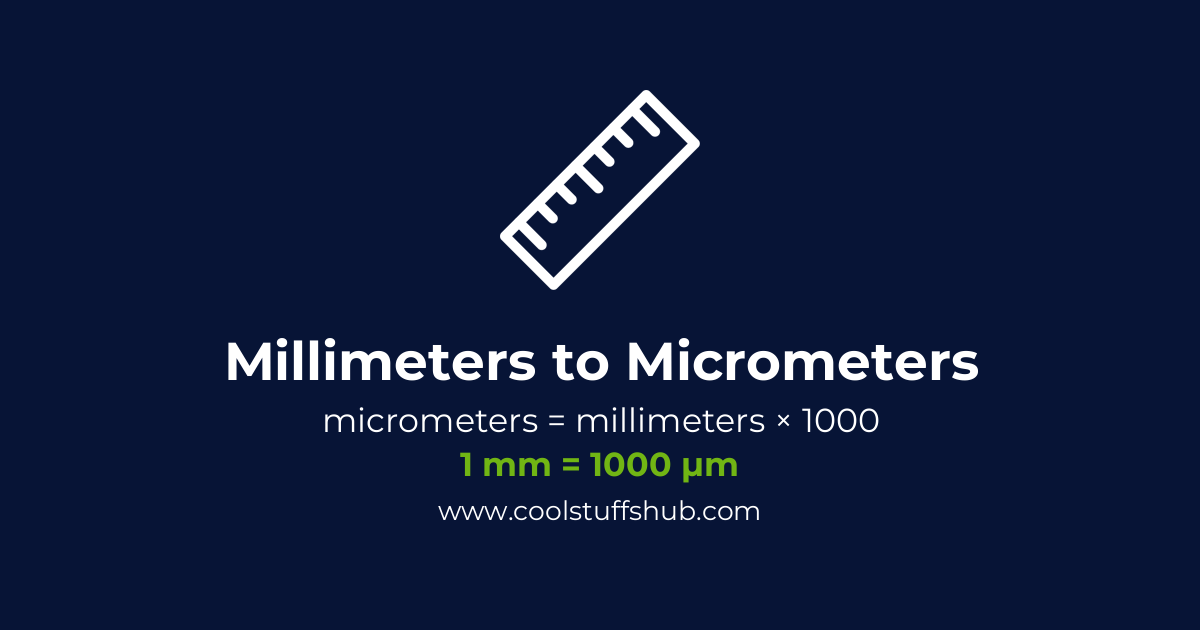 Convert millimeters to micrometers (mm to µm conversion)