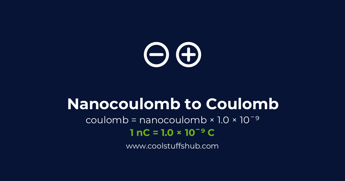 Convert nanocoulomb to coulomb (nC to C conversion)