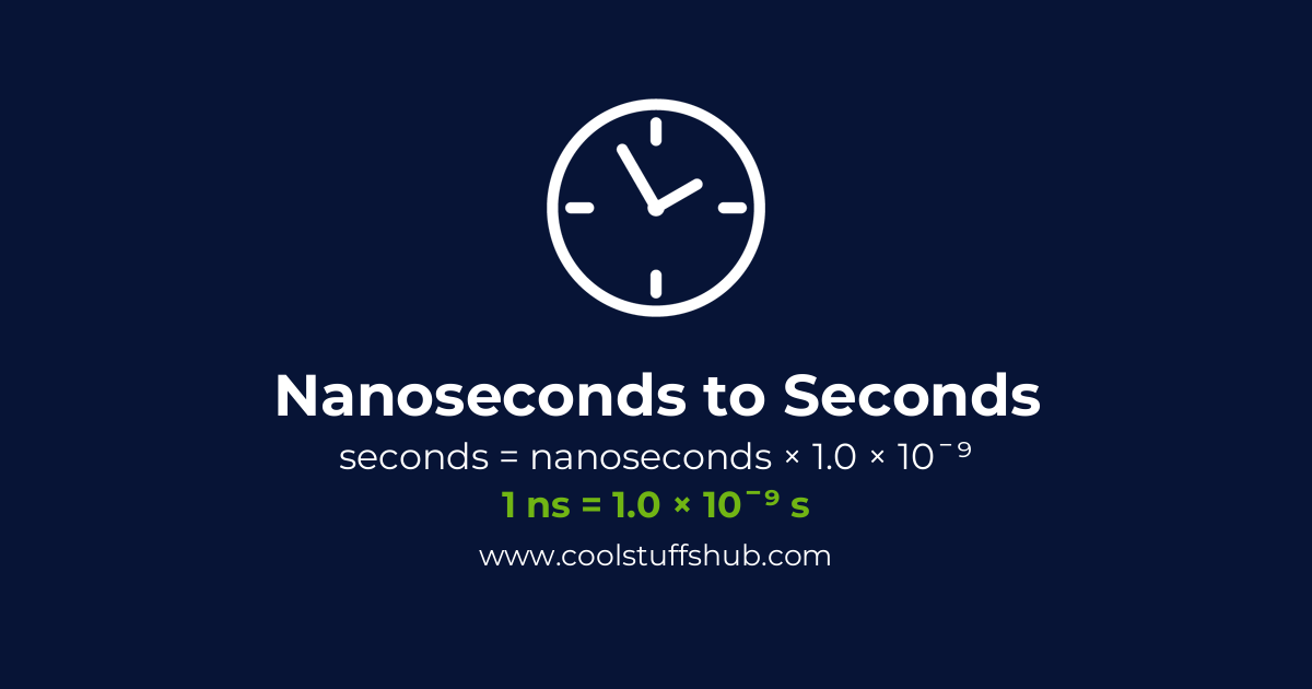Convert nanoseconds to seconds (ns to s conversion)