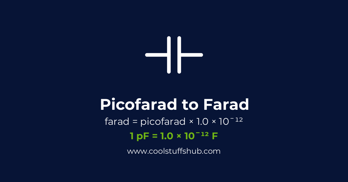 Convert picofarad to farad (pF to F conversion)