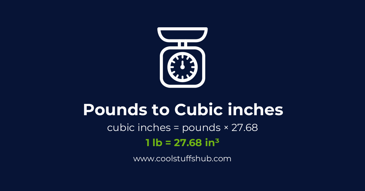 Pounds to cubic inches conversion (lb to in³)