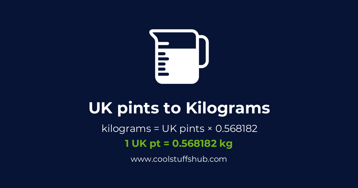 Convert UK pints to kilograms (UK pt to kg conversion)