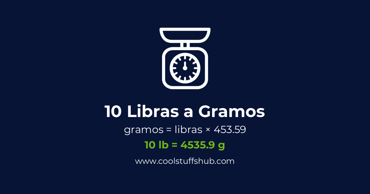 Convertir 10 libras a gramos (conversión de 10 lb a g)