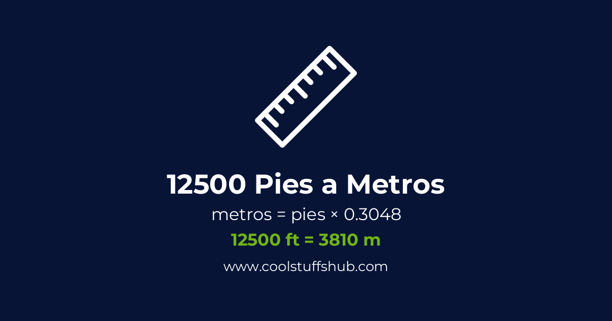 Convertir 12500 pies a metros (conversión de 12500 ft a m)