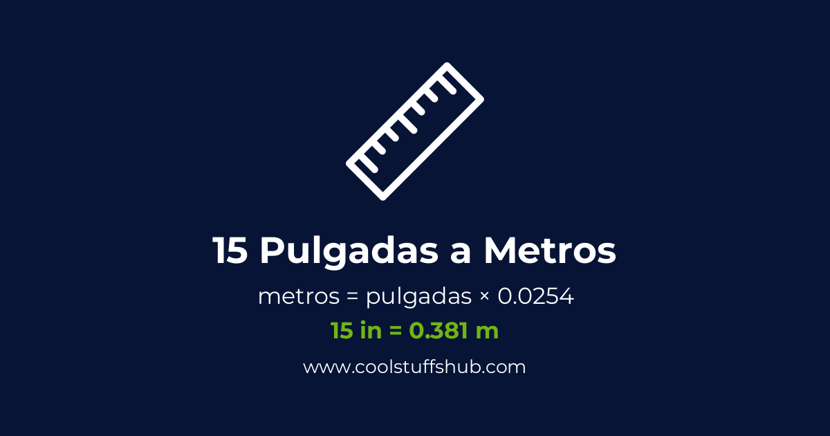 Convertir 15 pulgadas a metros (Conversión de 15 in a m) - Convertidor ...