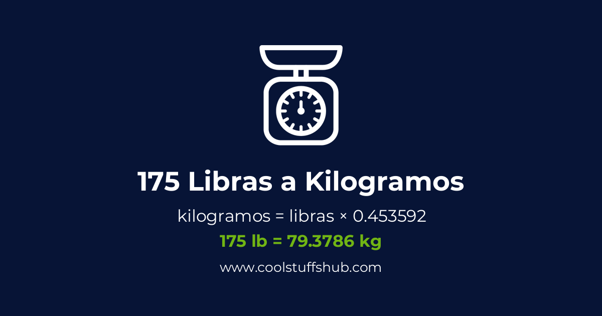 Convertir 175 libras a kilogramos (conversión de 175 lb a kg)