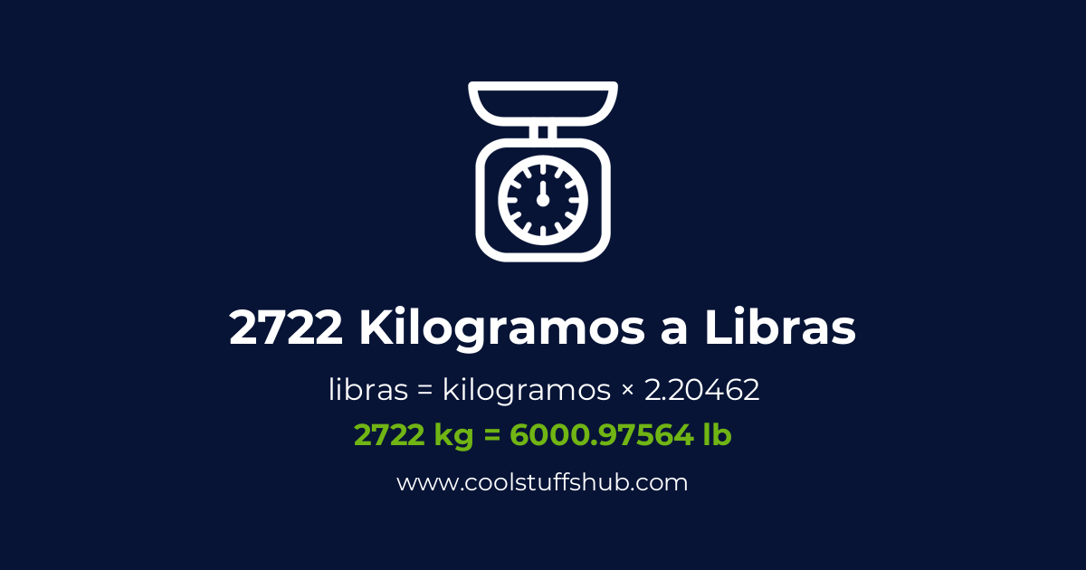 Convertir 2722 kilogramos a libras (conversión de 2722 kg a lb)