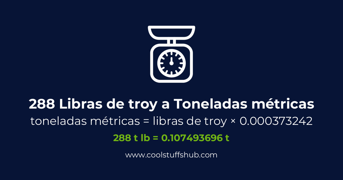 Convertir 288 libras de troy a toneladas métricas (conversión de 288 t ...