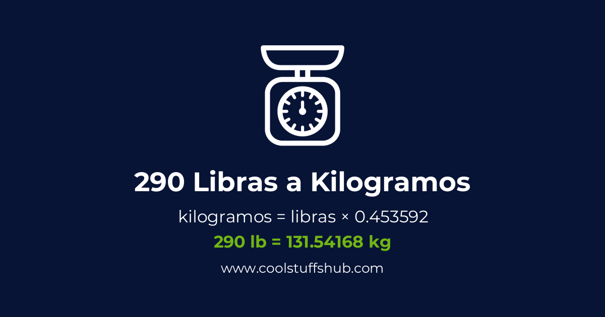 Convertir 290 libras a kilogramos (conversión de 290 lb a kg)