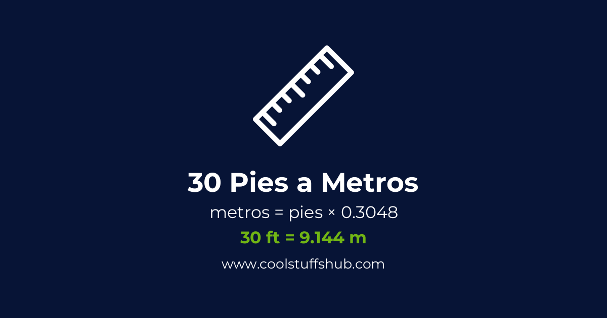Convertir 30 Pies A Metros conversi n De 30 Ft A M 