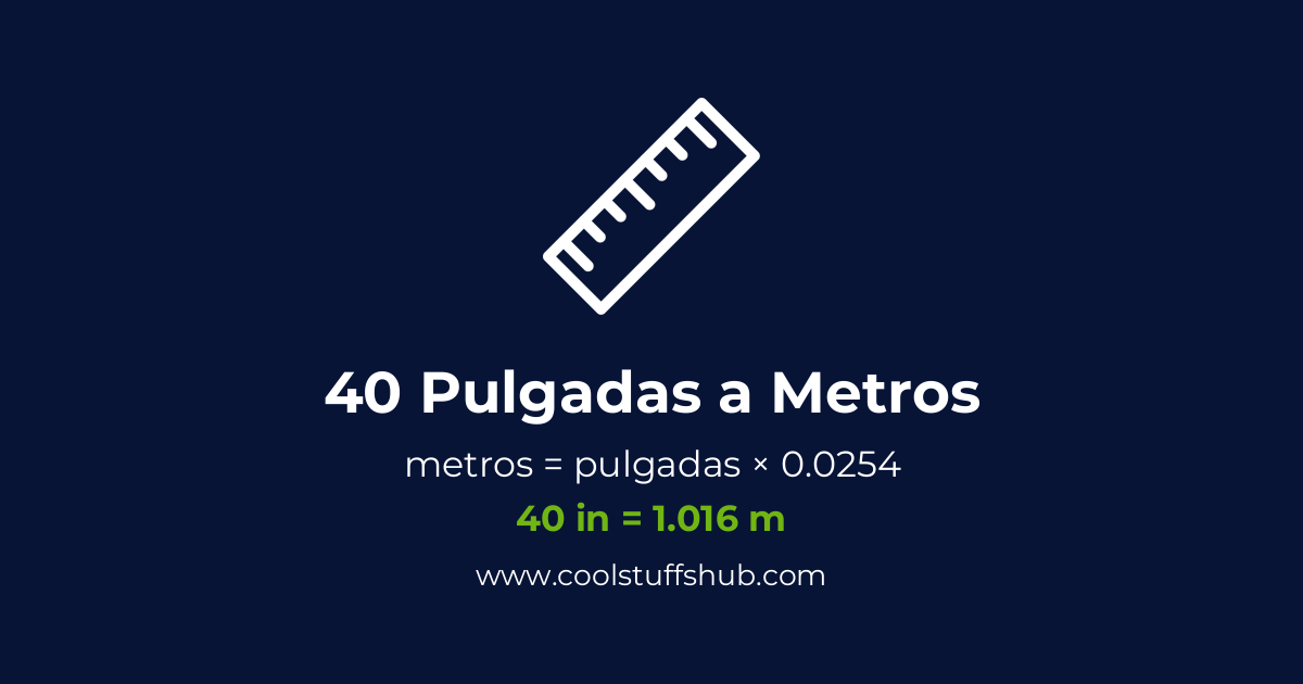 Convertir 40 pulgadas a metros (conversión de 40 in a m) - Convertidor ...