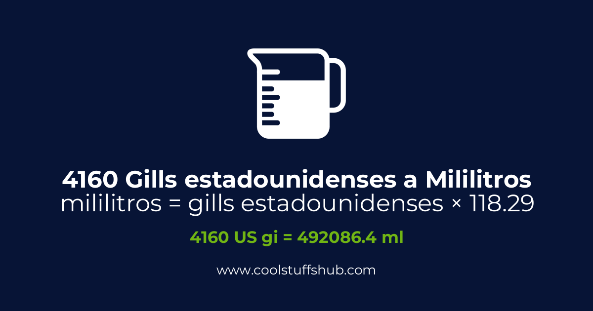 Convertir 4160 gills estadounidenses a mililitros (conversión de 4160 ...