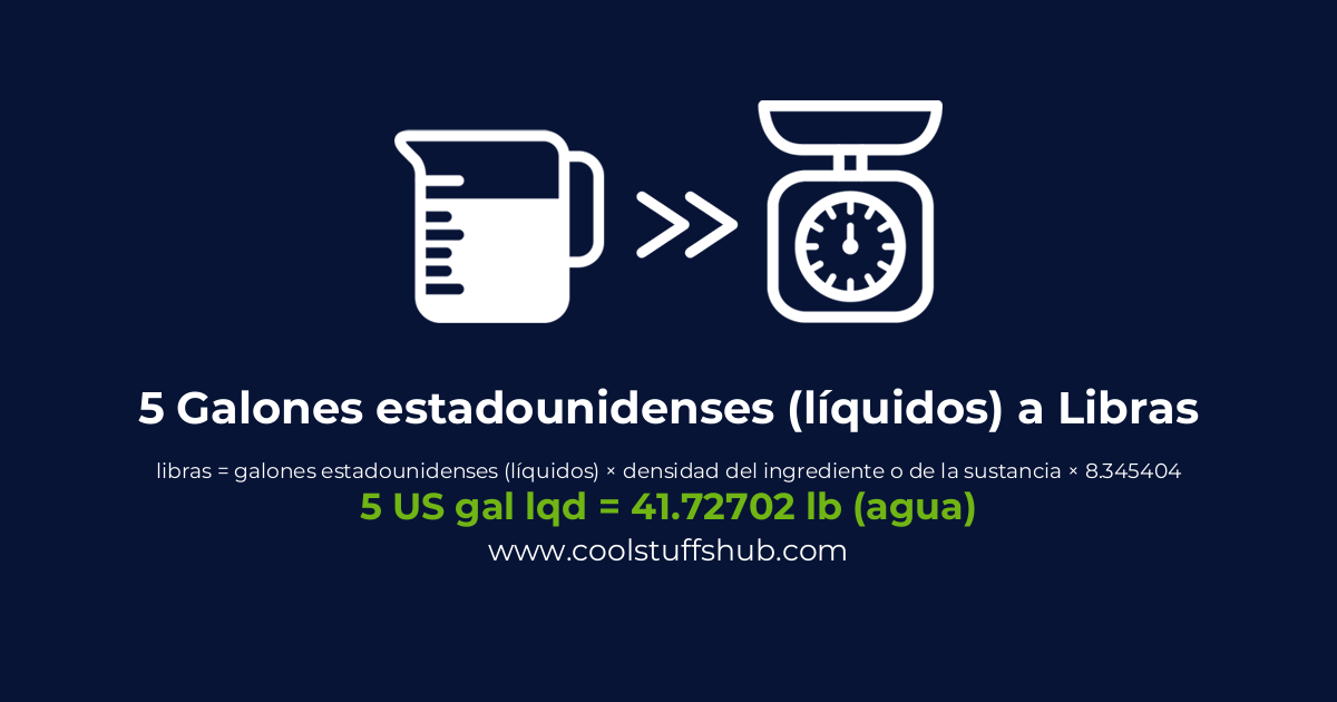 5 Galones En Libras