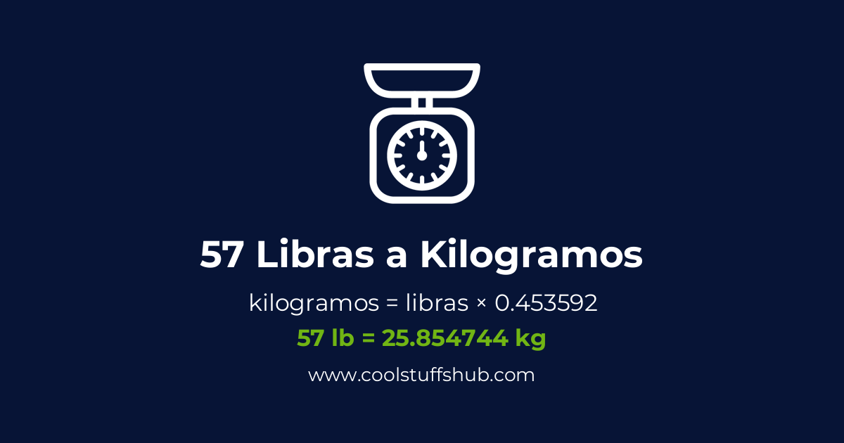 Convertir 57 libras a kilogramos (conversión de 57 lb a kg)