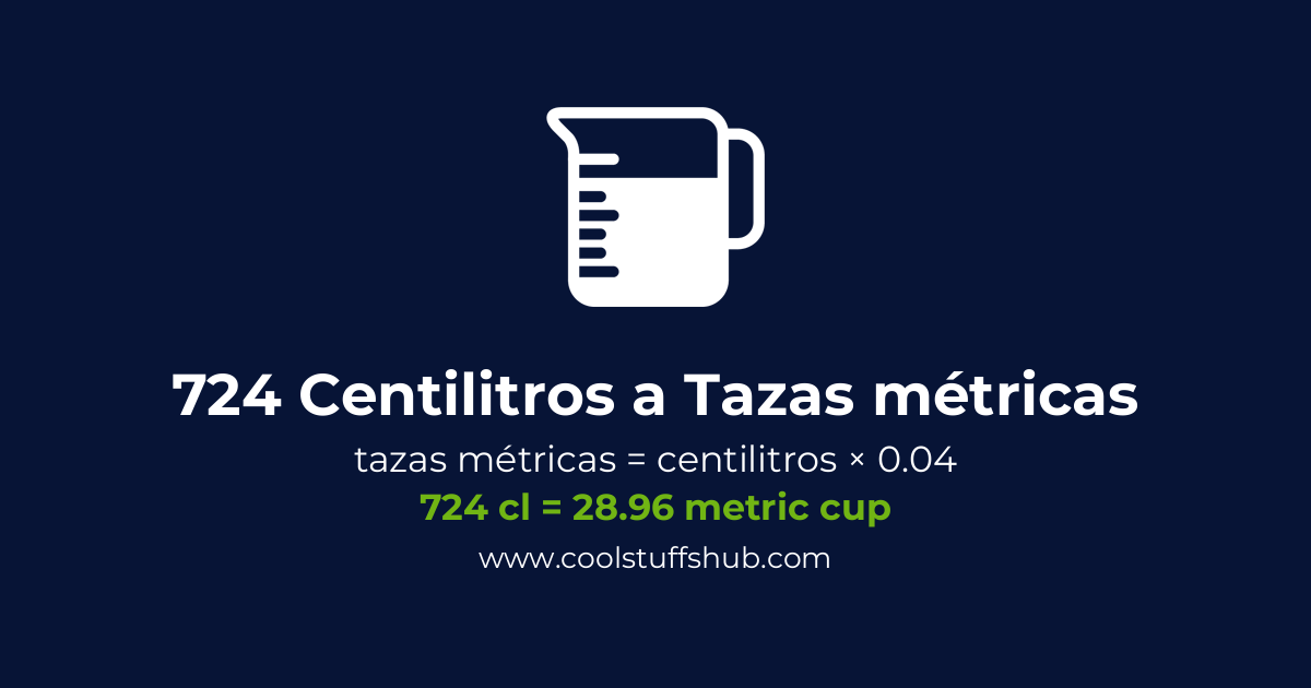 Convertir 724 centilitros a tazas métricas (conversión de 724 cl a ...