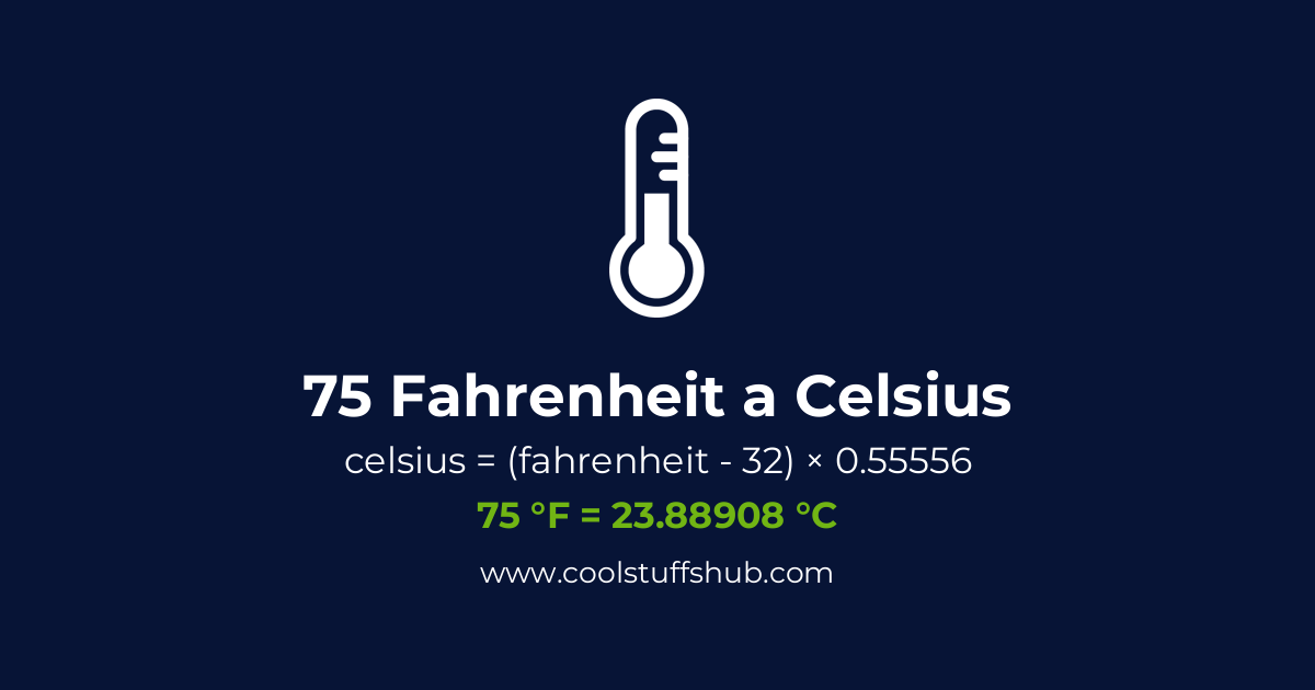 Convertir 75 fahrenheit a celsius (conversión de 75 °F a °C)