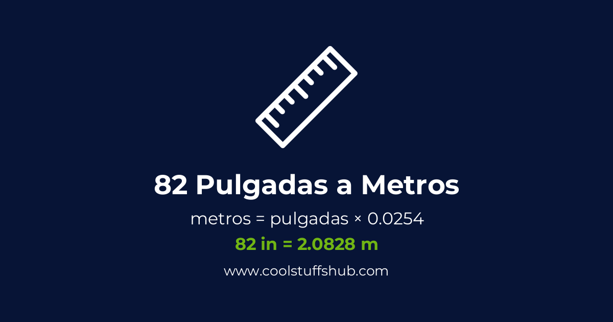 Convertir 82 pulgadas a metros (Conversión de 82 in a m) - Convertidor ...