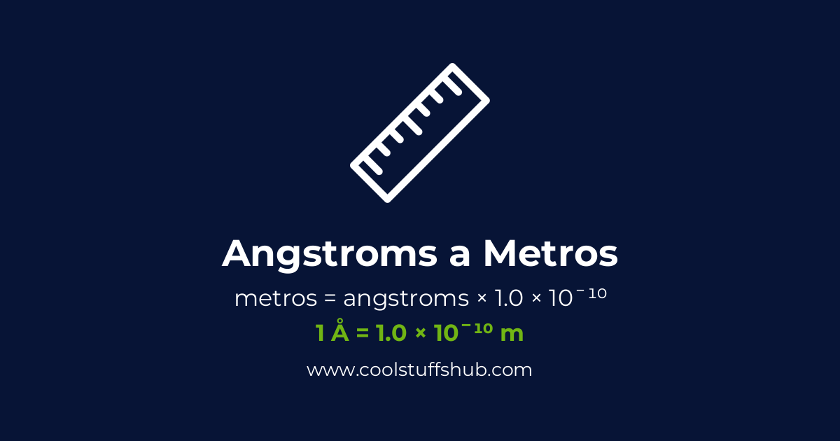 Conversión de angstroms a metros (Å a m)