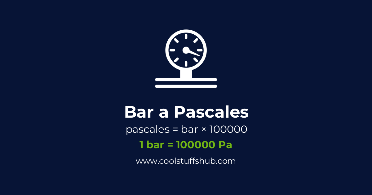 Convertir bar a pascales (conversión de bar a Pa)
