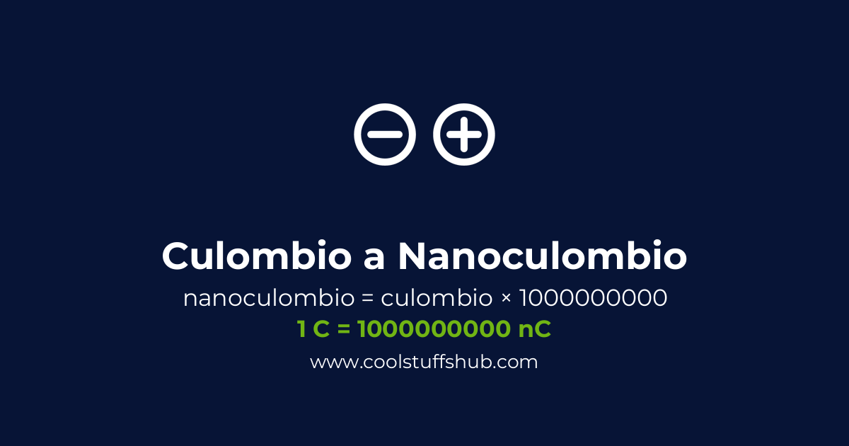 Convertir culombio a nanoculombio (conversión de C a nC)