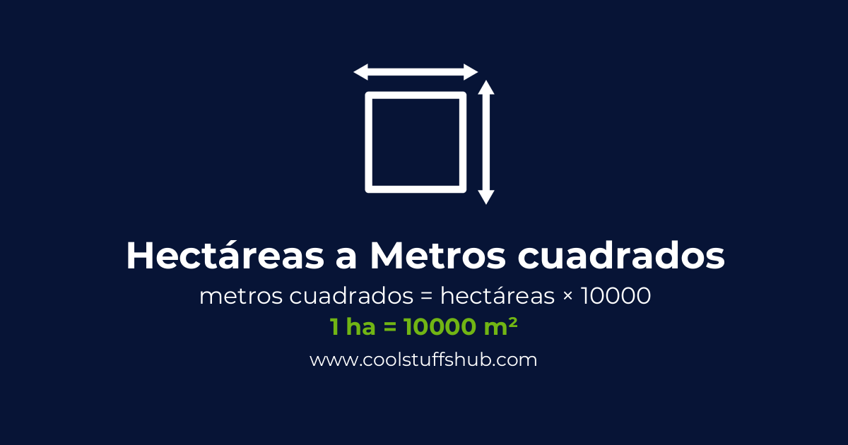Convertir hectáreas a metros cuadrados (conversión de ha a m²)