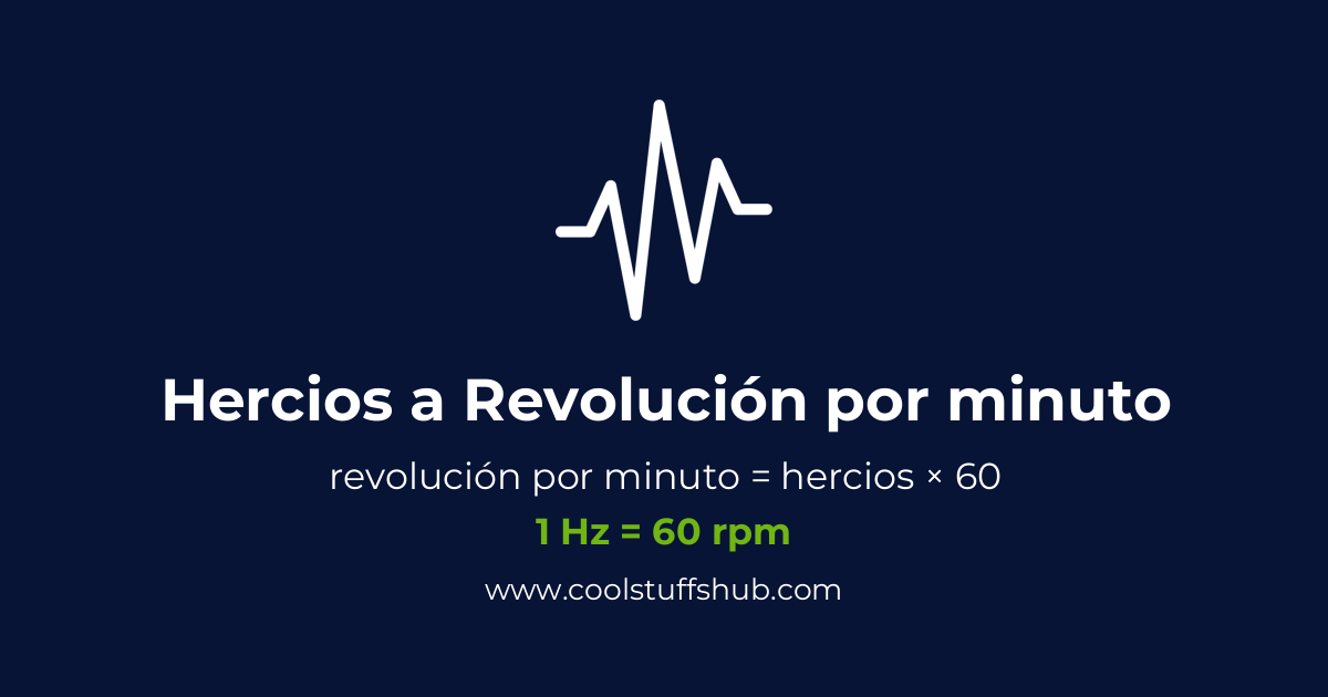 Convertir hercios a revolución por minuto (conversión de Hz a rpm)