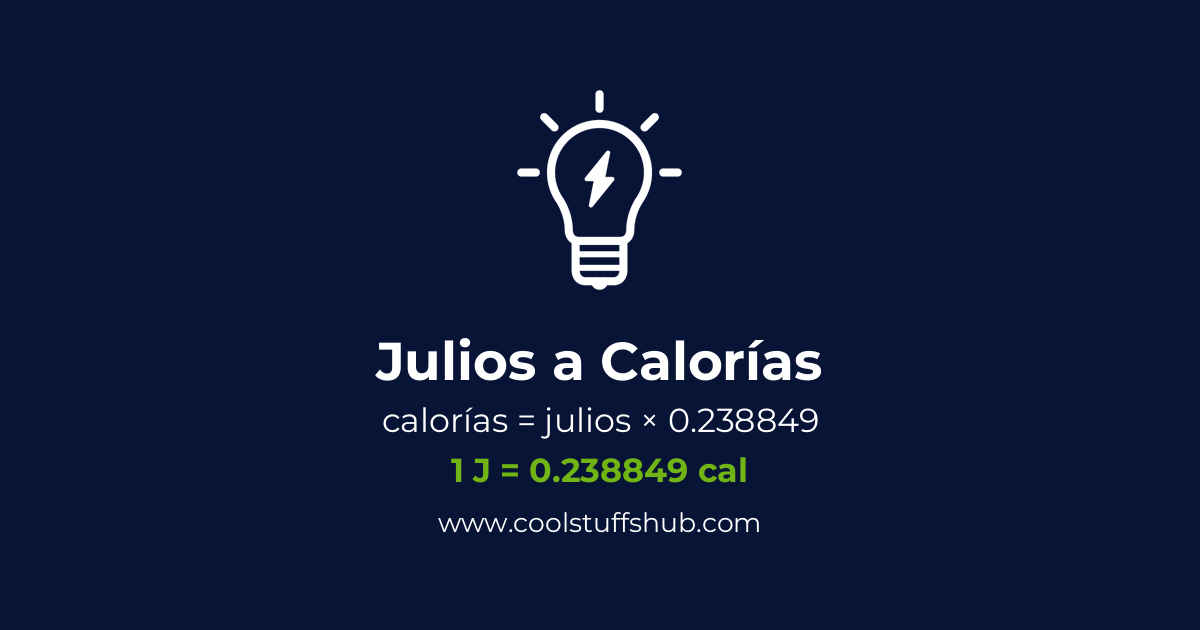 Convertir julios a calorías (conversión de J a cal)