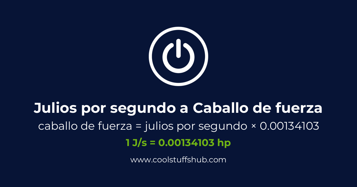 Conversión de julios por segundo a caballo de fuerza (J/s a hp)