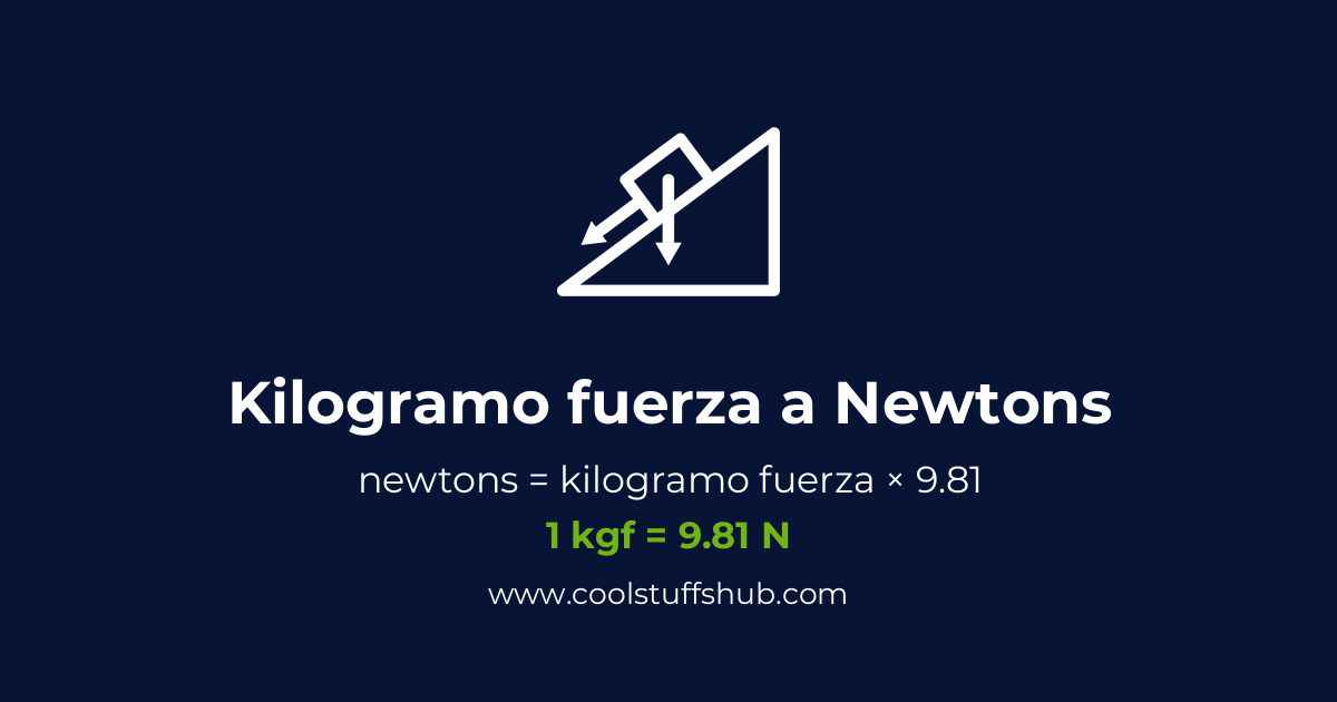 Convertir kilogramo fuerza a newtons (conversión de kgf a N)