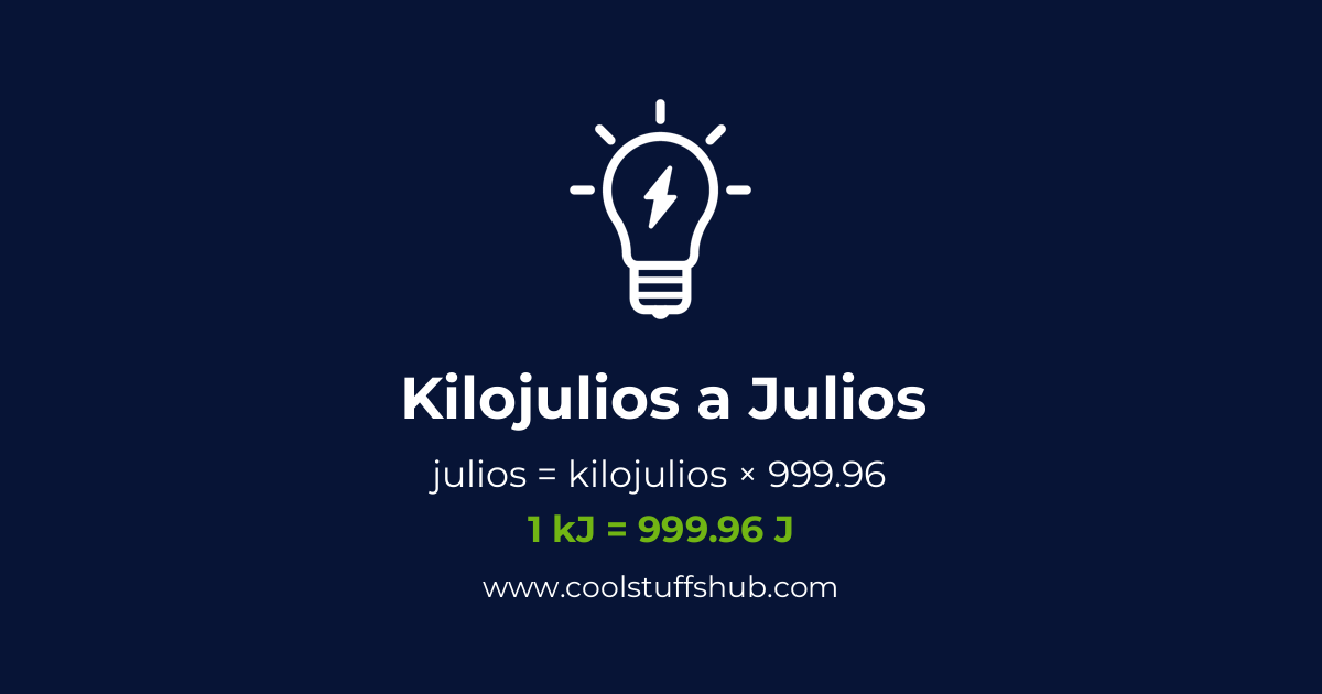 Convertir kilojulios a julios (conversión de kJ a J)