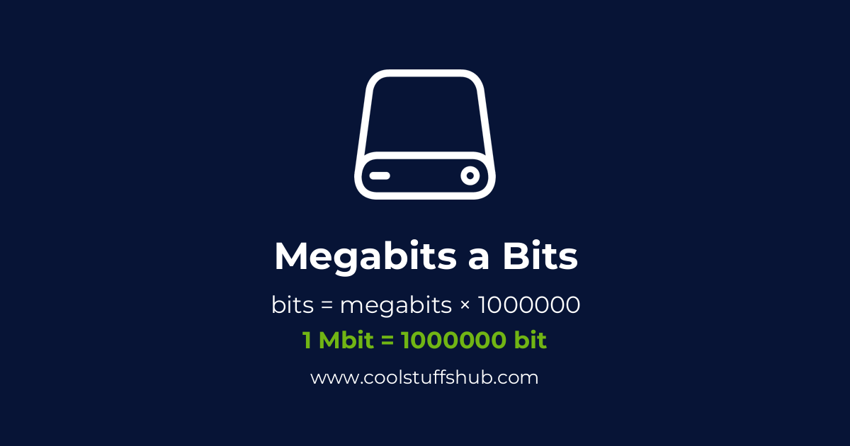 Convertir megabits a bits (conversión de Mbit a bit)