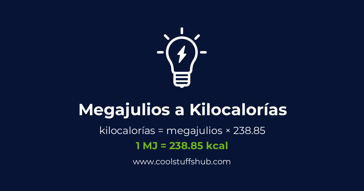 Conversión de megajulios a kilocalorías (MJ a kcal)