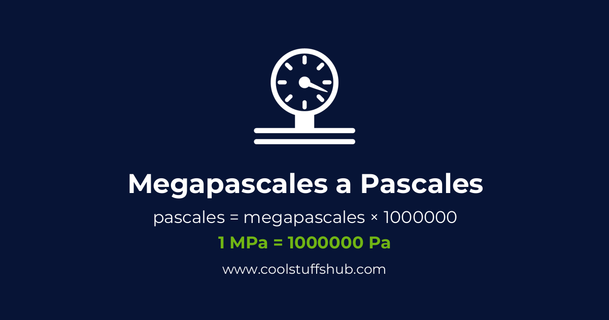 Convertir megapascales a pascales (conversión de MPa a Pa)