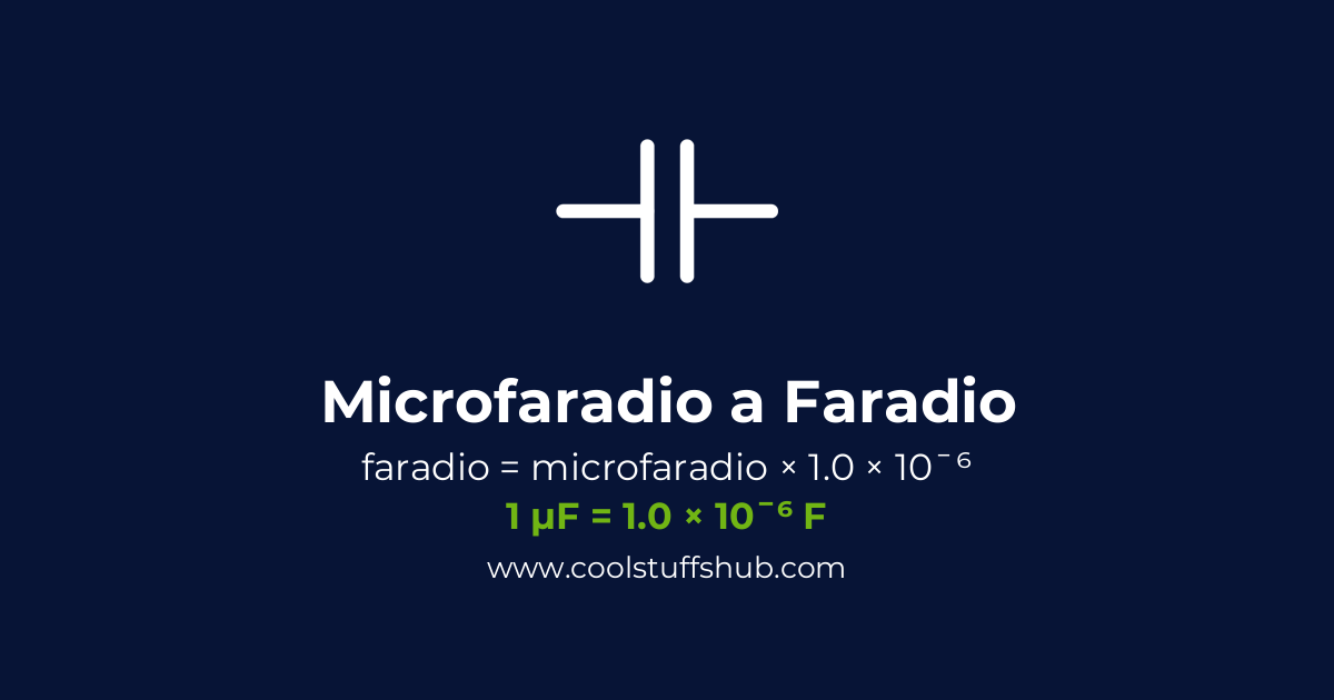 Conversión de microfaradio a faradio (µF a F)