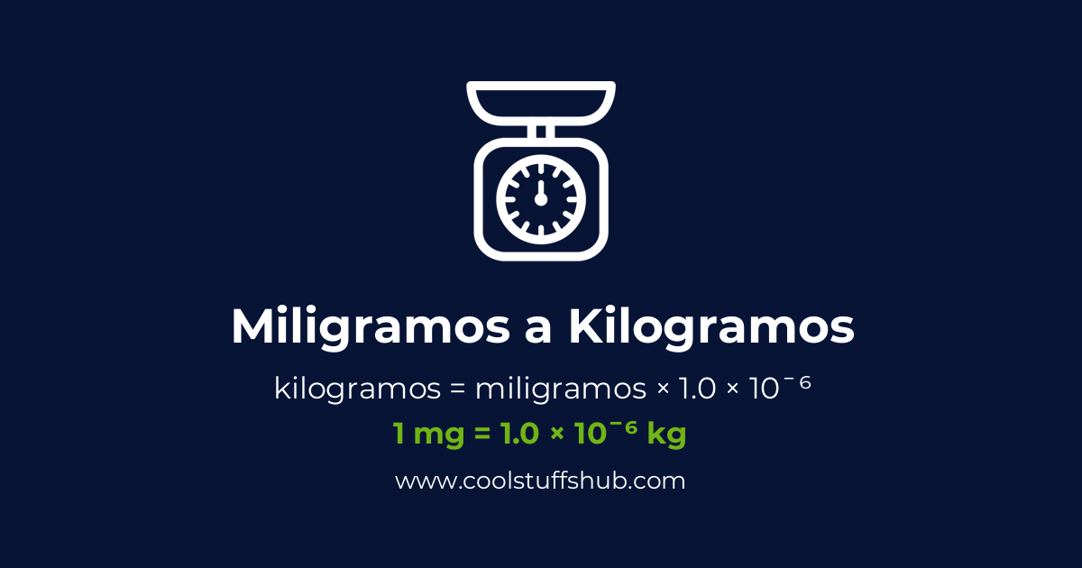 Conversión de miligramos a kilogramos (mg a kg)