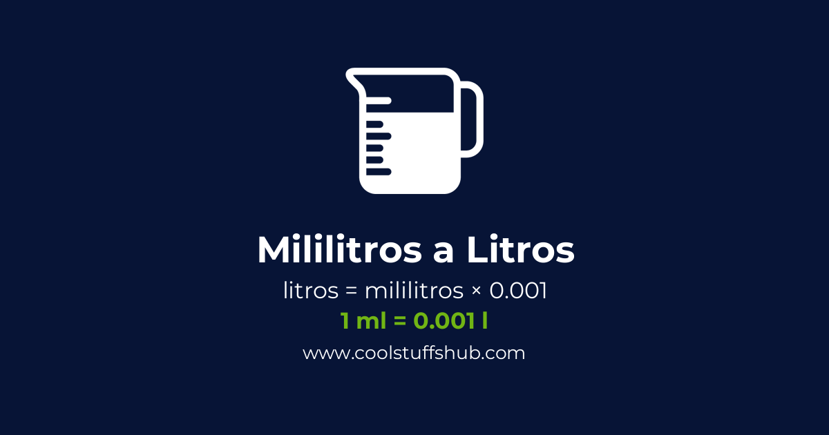 Convertir mililitros a litros (conversión de ml a l)