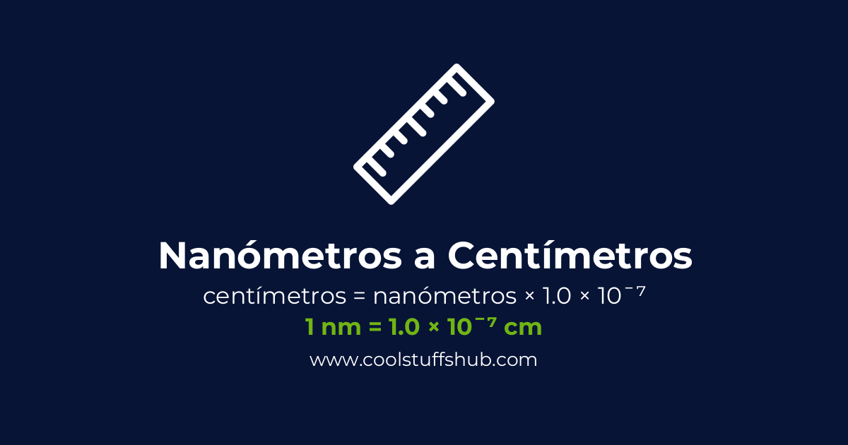 Conversión de nanómetros a centímetros (nm a cm)