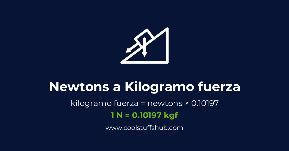 Convertir newtons a kilogramo fuerza (conversión de N a kgf)