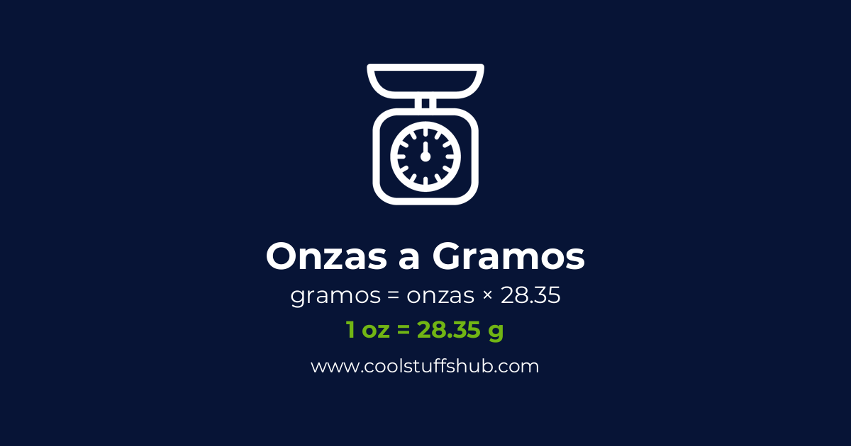 Conversión de onzas a gramos (oz a g)