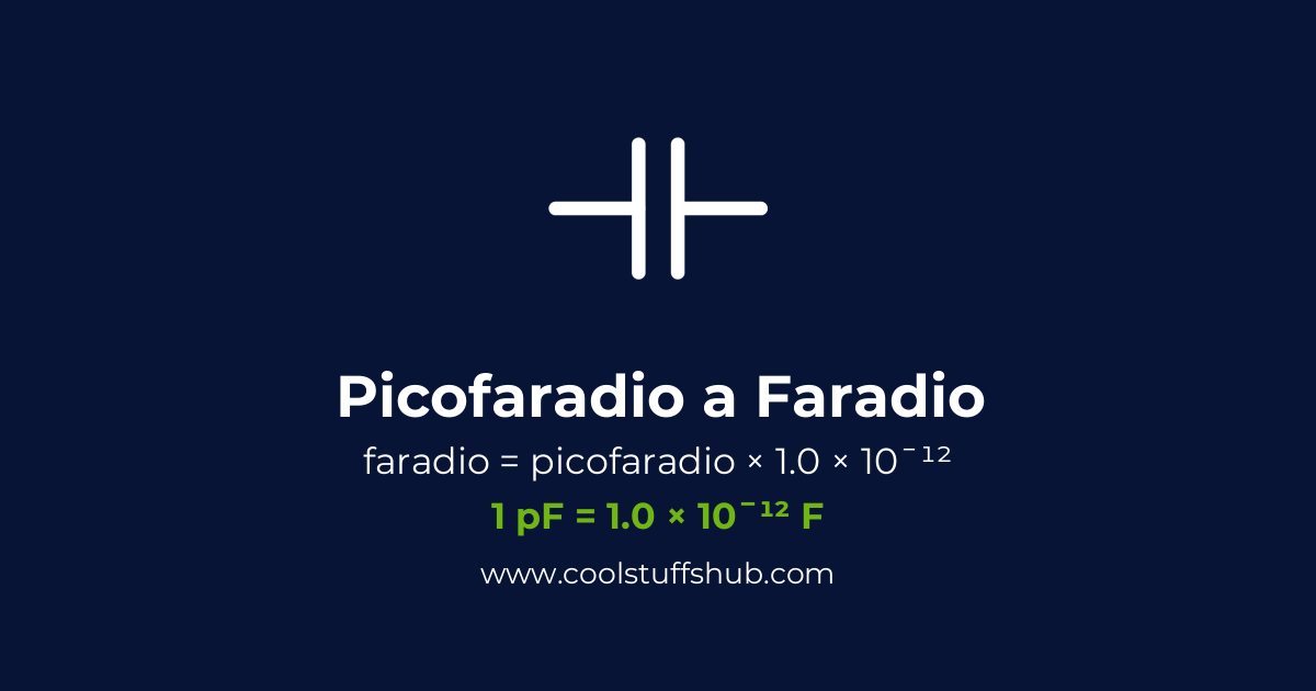 Conversión de picofaradio a faradio (pF a F)