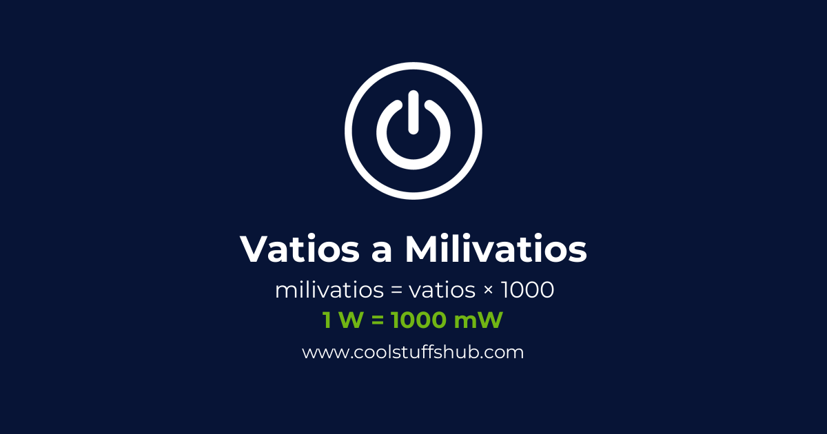 Conversión de vatios a milivatios (W a mW)