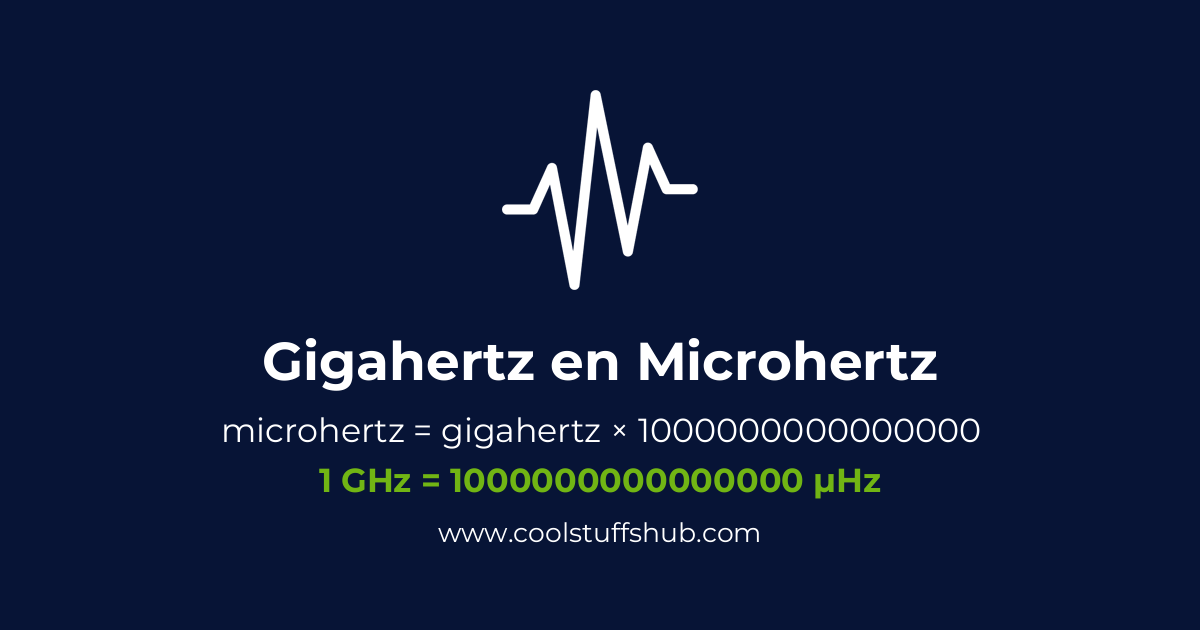 Convertir des gigahertz en microhertz (conversion de GHz en µHz)