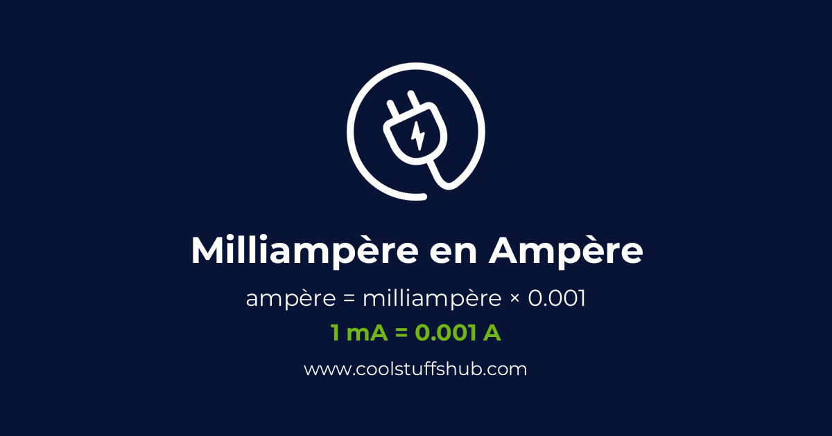 Convertir des milliampère en ampère (conversion de mA en A)