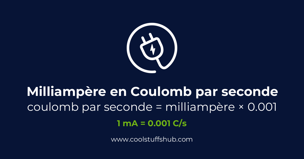 Convertir des milliampère en coulomb par seconde (conversion de mA en C/s)